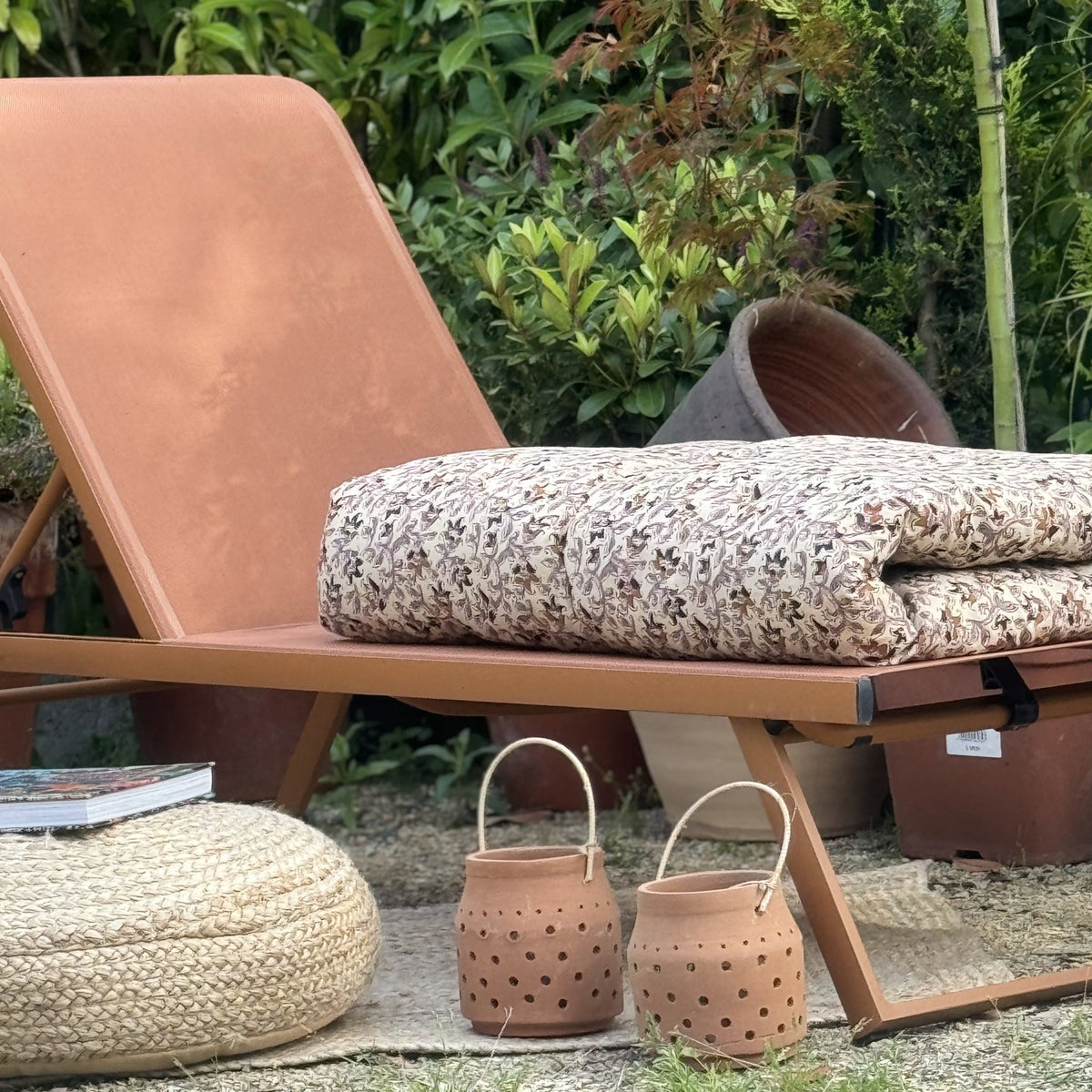 Taylor Pecan Sunbed With Wheels | Flowerland