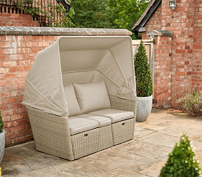 Palma Daybed - Oyster with Stone Cushions | Flowerland